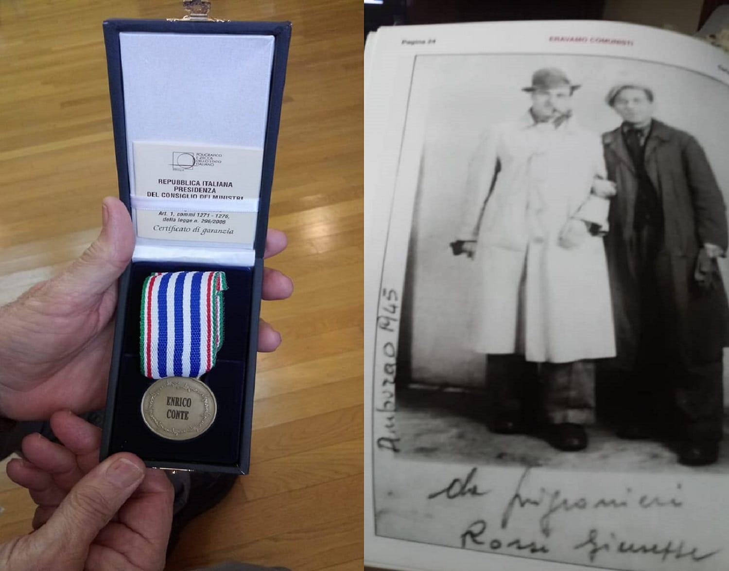 Medaglia d'onore ad Enrico Conte, internato in un lager nazista ...